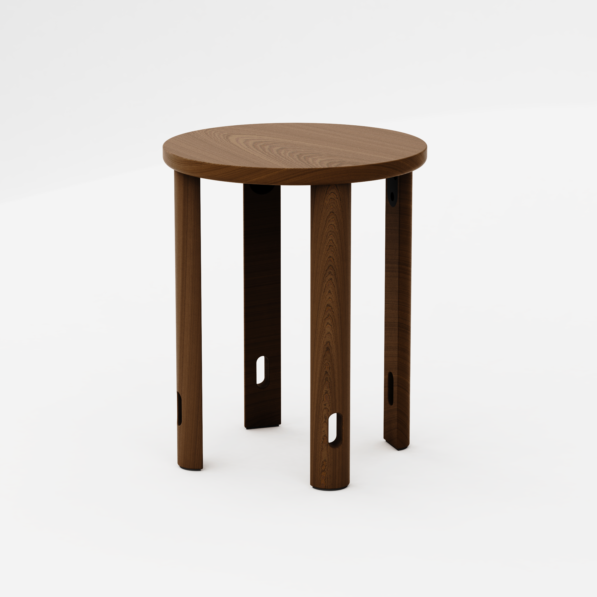 Quartet Scalloped Bottom Stool Dark Brown – Otelier